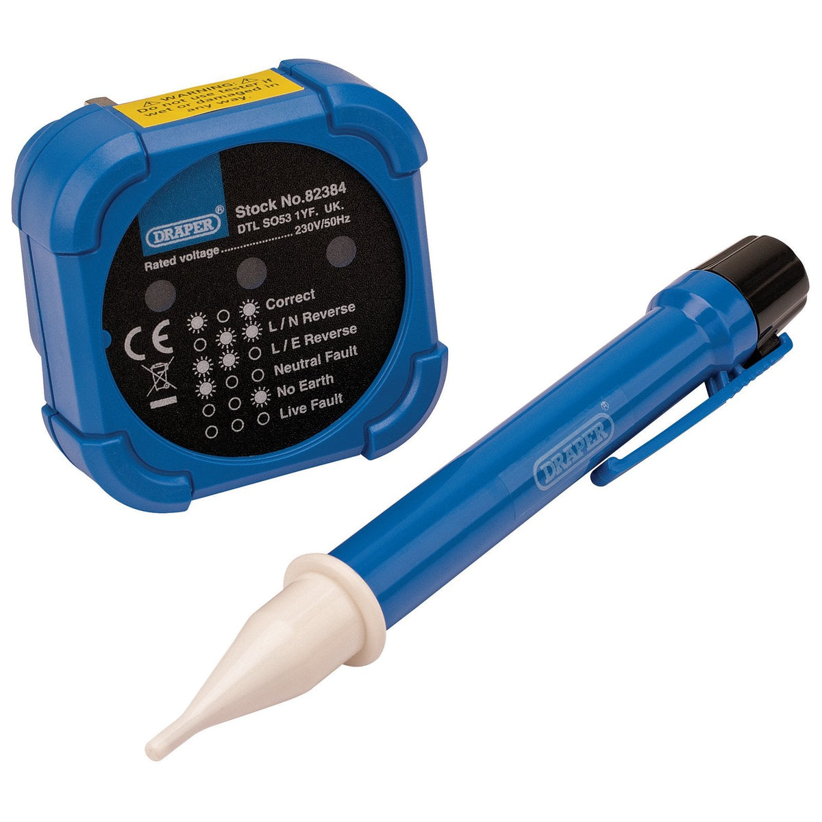 Buy Official Draper 230V Socket And Voltage Tester Set, 200-600V, 3 Amp ...