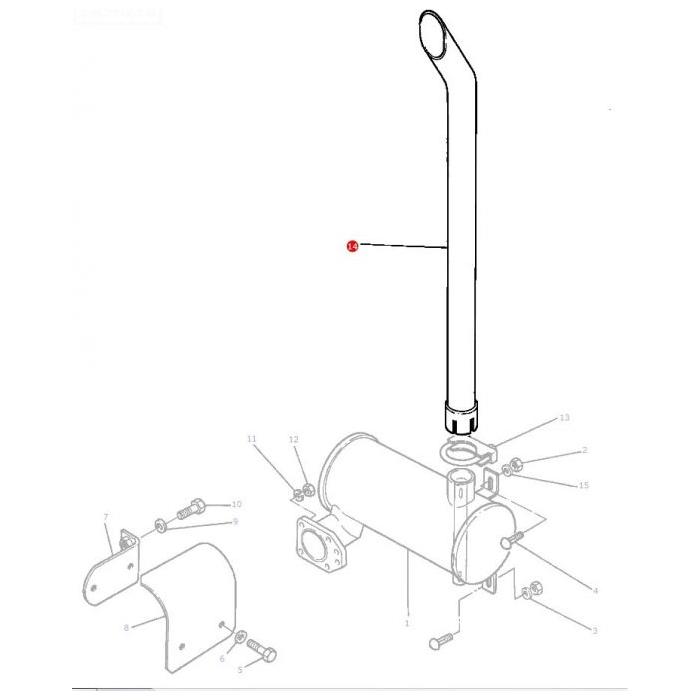 Massey Ferguson Exhaust Pipe - 1696603M3 | OEM | Massey Ferguson parts ...